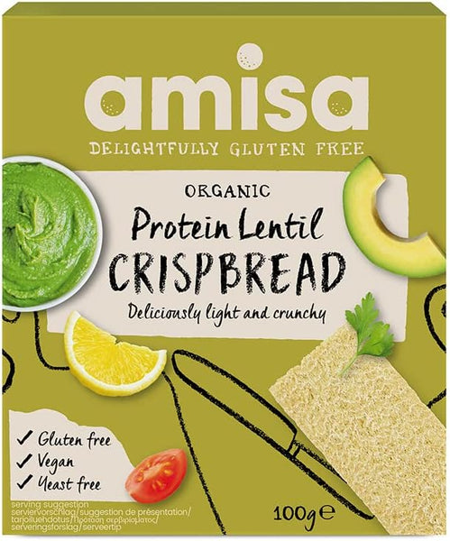 AMISA ORGANICS Protein Lentil Crispbread, 100 GR 9 ( Exp 18-10-2023 ...