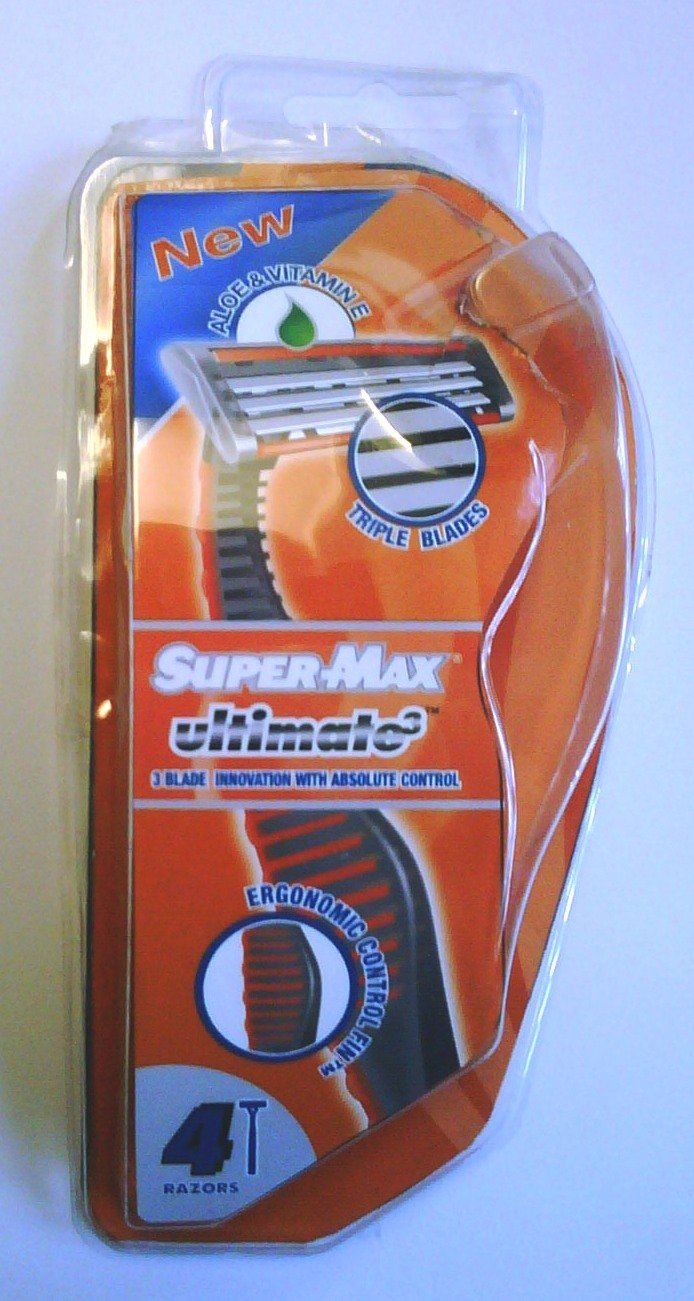 Super Max Ultimate 3 Razor Blades For Men 4 Pack Triple Blade - RangePlus